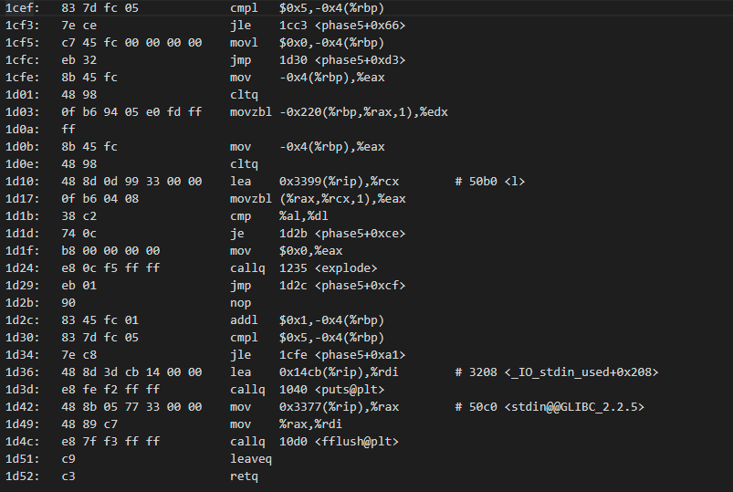 Solved Binary Bomb Phase 5: Can you please interpret what | Chegg.com