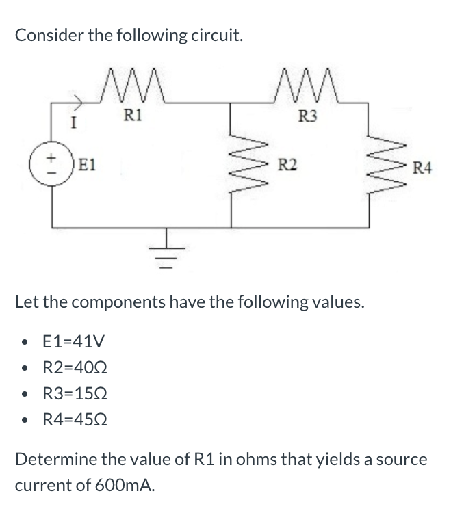 Solved Consider the following circuit. М. I R1 R3 +1 E1 R2 | Chegg.com