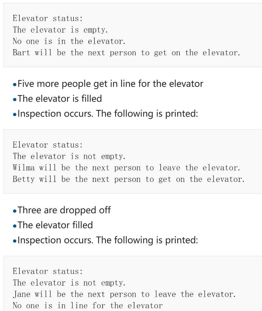 Solved Program Overview Elevator Action! You are being | Chegg.com