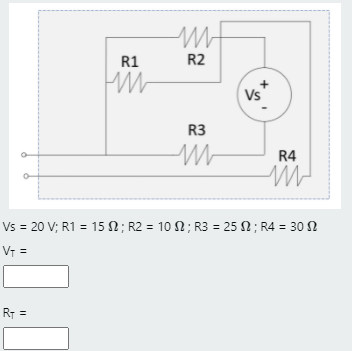Solved Рим Г M R2 R1 w + Vs R3 m R4 НИМИ Vs = 20 V; R1 = | Chegg.com