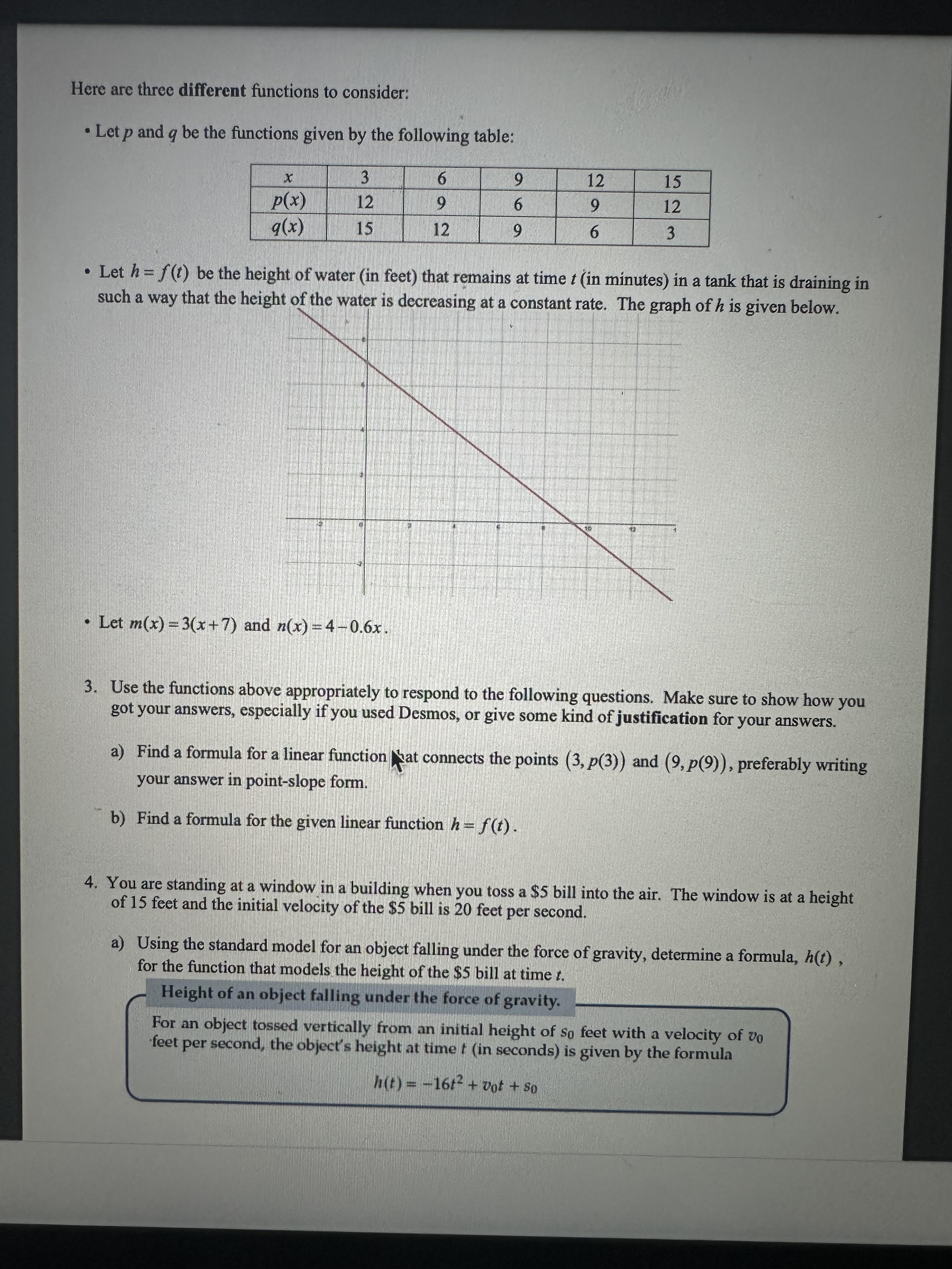 Here are three different functions to consider: - Let | Chegg.com