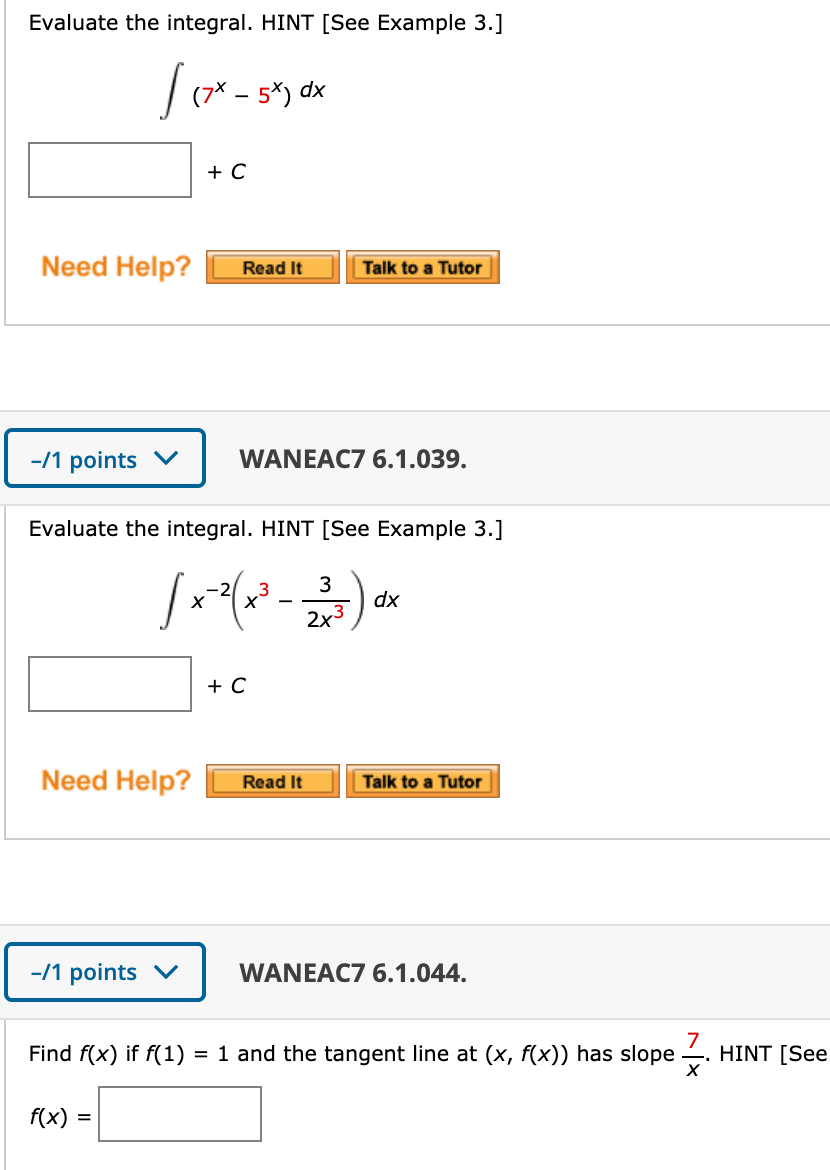Solved Evaluate the integral. HINT [See Example 3.] / 67_57) | Chegg.com