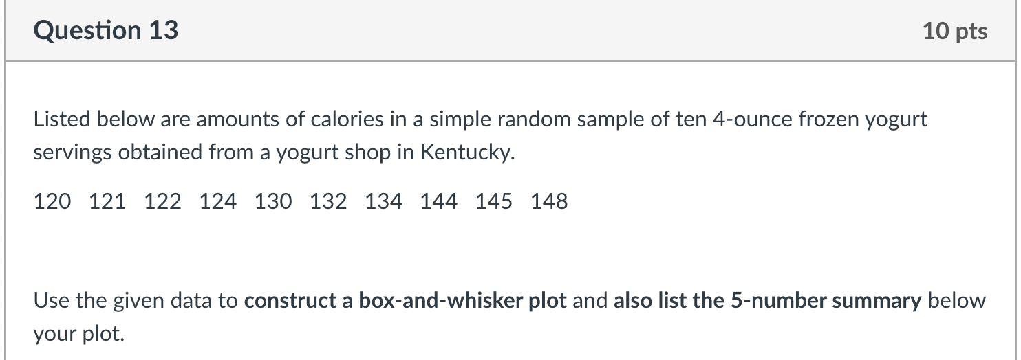 Solved Listed below are amounts of calories in a simple | Chegg.com