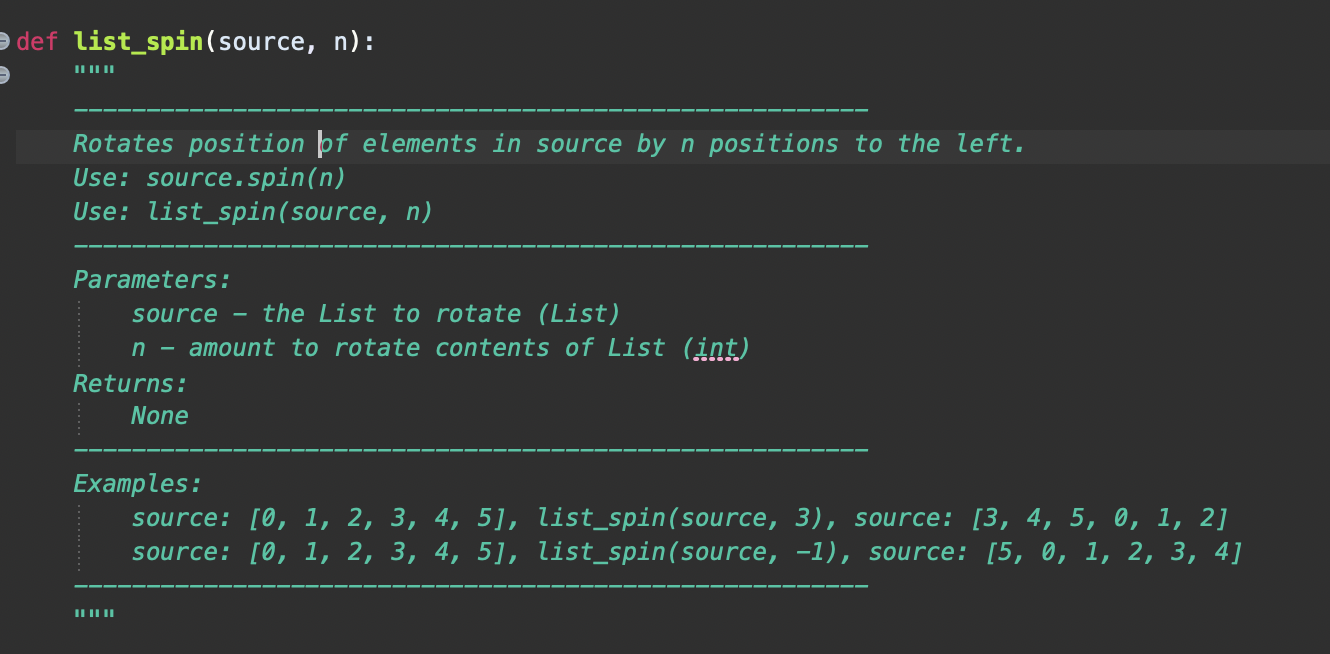 Solved lef list_spin(source, n ) : "in Rotates position pf | Chegg.com