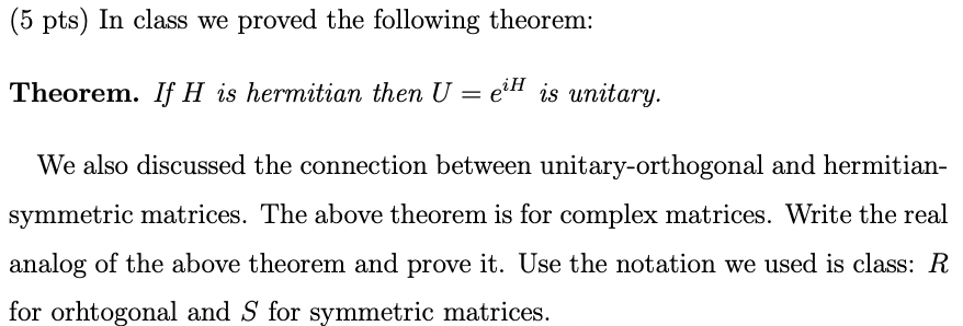 Solved (5 ﻿pts) ﻿In class we proved the following | Chegg.com