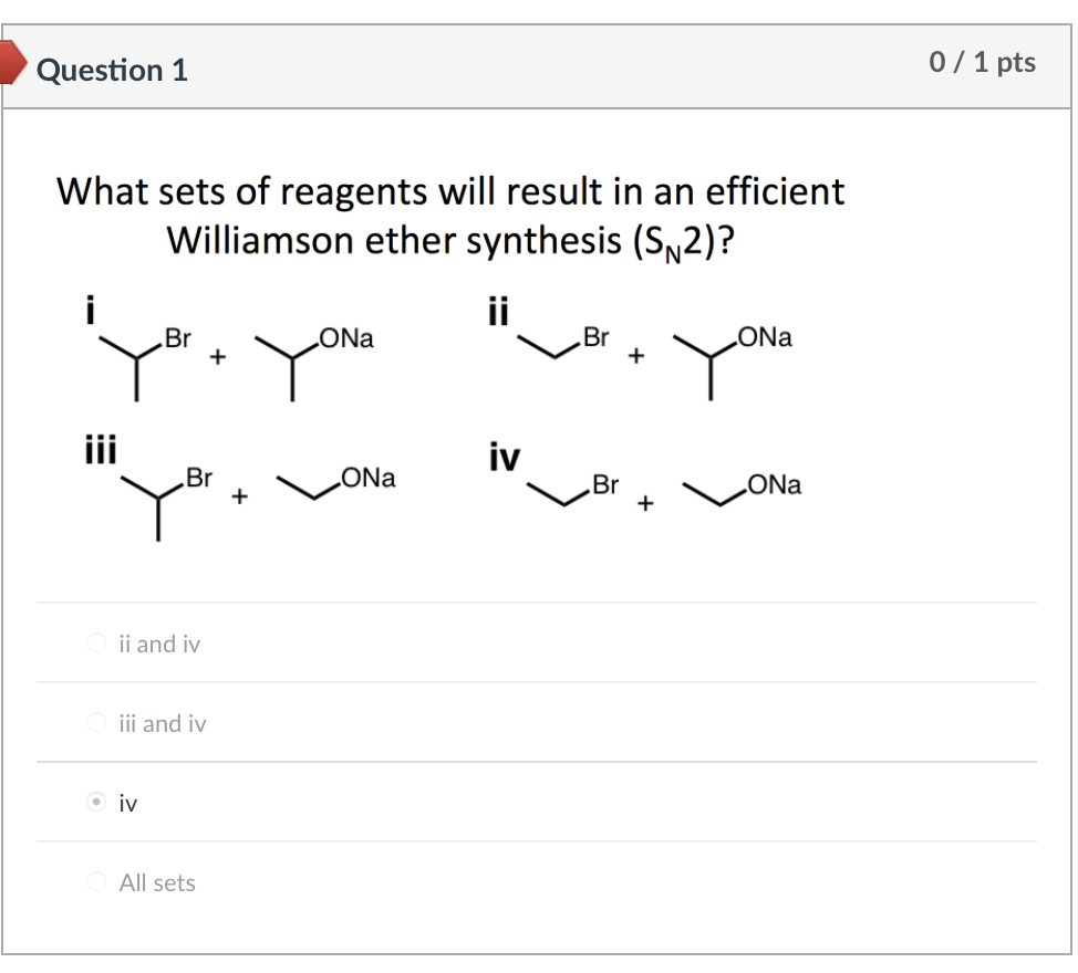 Solved What sets of reagents will result in an efficient | Chegg.com