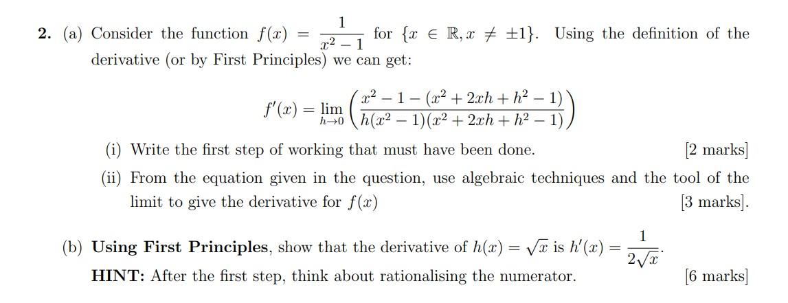 Solved (a) Consider the function f(x)=x2−11 for {x∈R,x =±1}. | Chegg.com