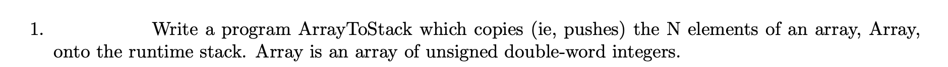 Solved 1. Write a program ArrayToStack which copies (ie, | Chegg.com