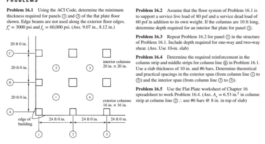 Solved Problem 16.1 Using the ACI Code, determine the | Chegg.com
