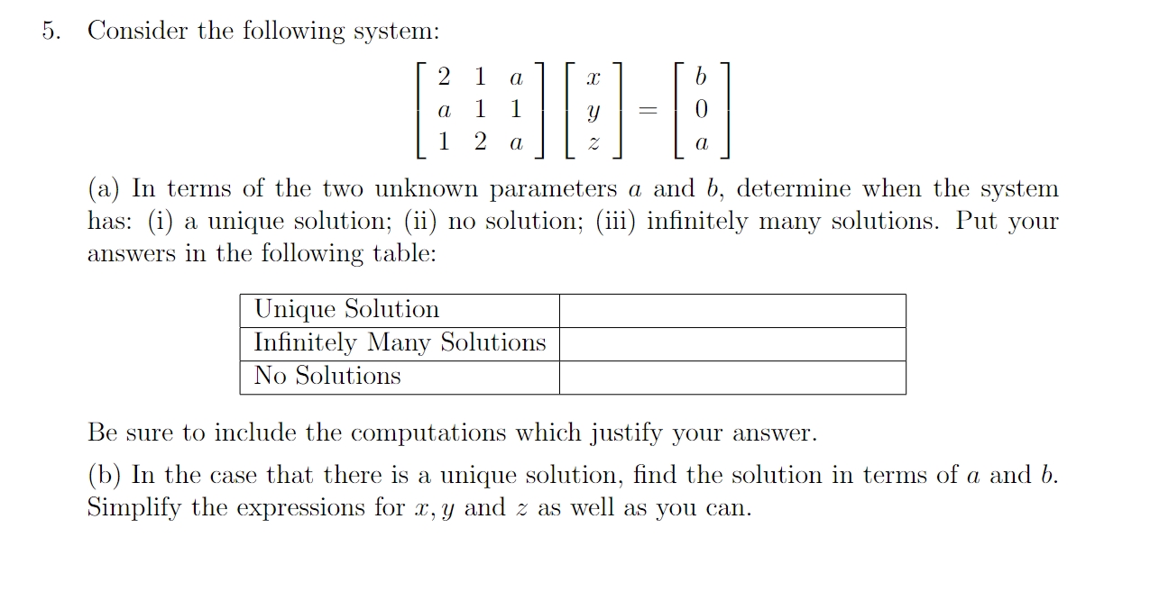 Solved try to use row reduction to solve this matrixConsider | Chegg.com