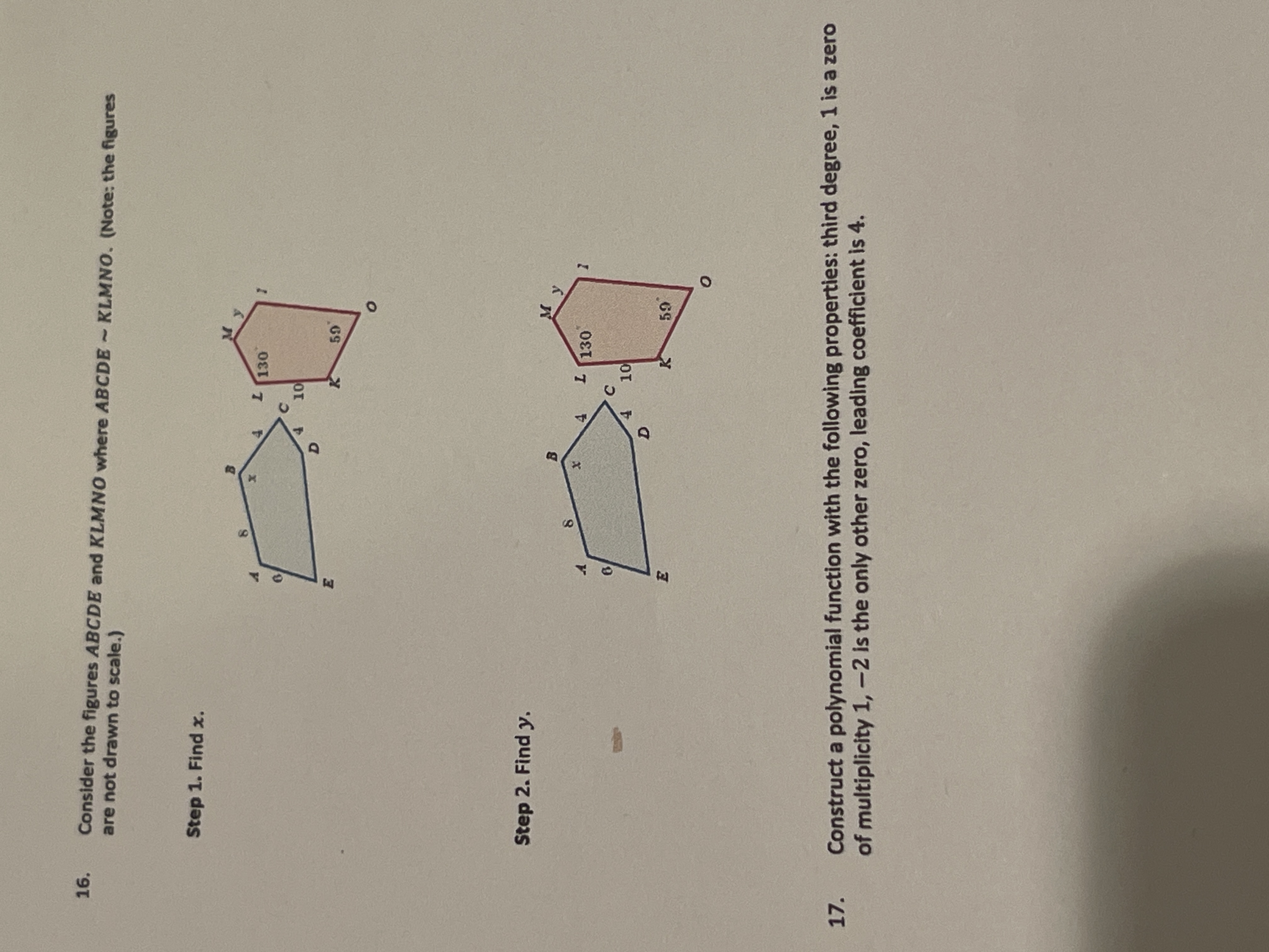 Solved Consider the figures ABCDE and KLMNO where | Chegg.com