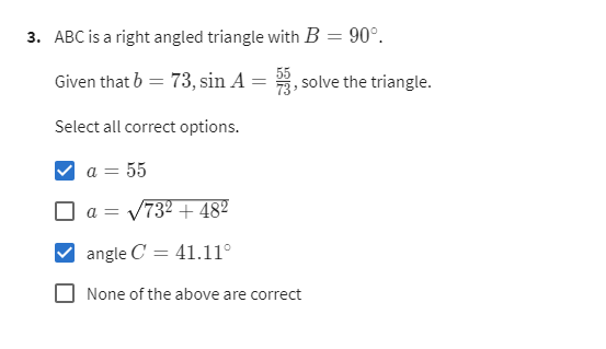 Solved ABC is a right angled triangle with B=90°.Given that | Chegg.com