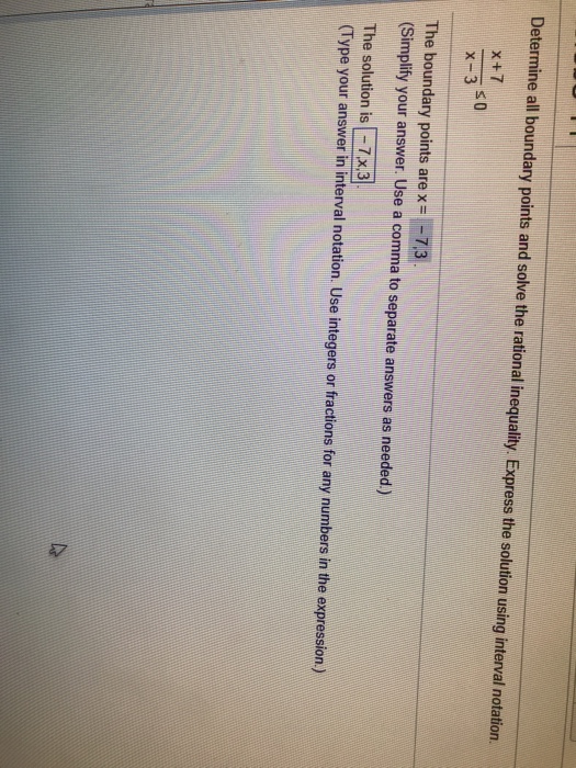 Solved Determine all boundary points and solve the rational | Chegg.com