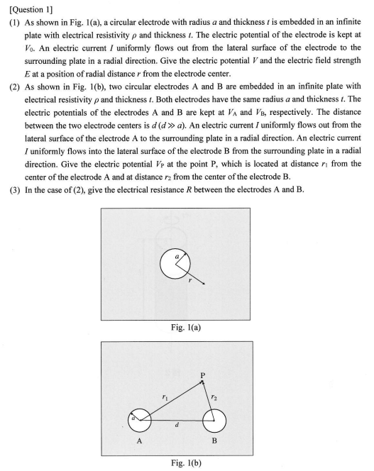 Solved [Question 1] (1) As shown in Fig. 1(a), a circular | Chegg.com