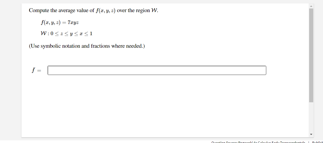 Solved Compute the average value of f(x,y,z)f(x,y,z) over | Chegg.com