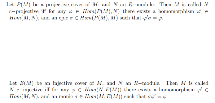 Solved Let P(M) be a projective cover of M, and N an | Chegg.com