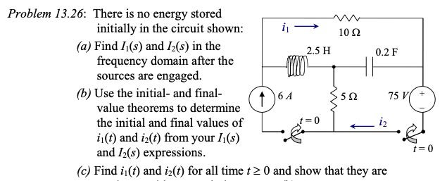 Solved blem 13.26: There is no energy stored initially in | Chegg.com