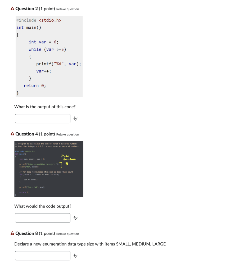Solved What is the output of this code? A Question 4 (1 | Chegg.com