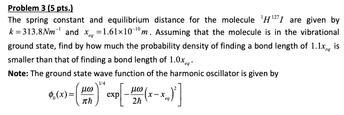 Solved Problem 3 (5 pts.) The spring constant and | Chegg.com