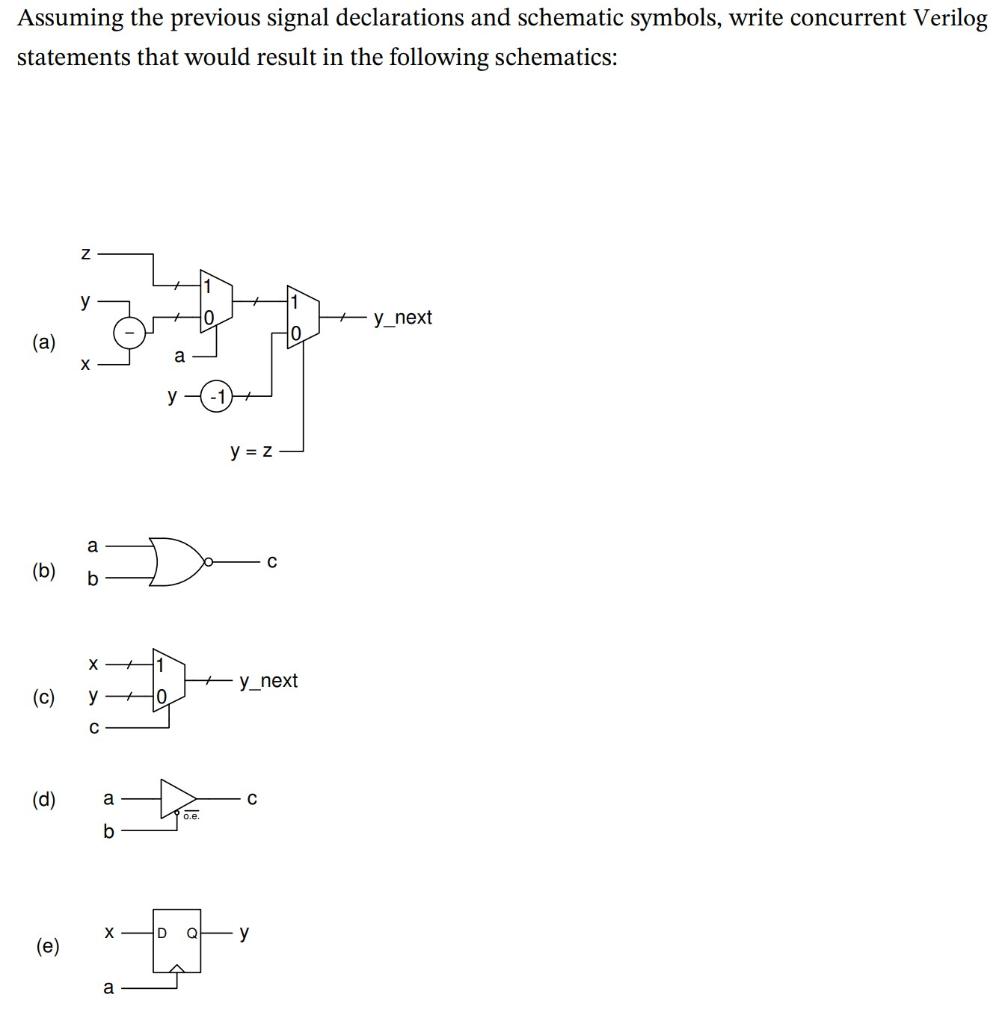 Solved Assuming the previous signal declarations and | Chegg.com