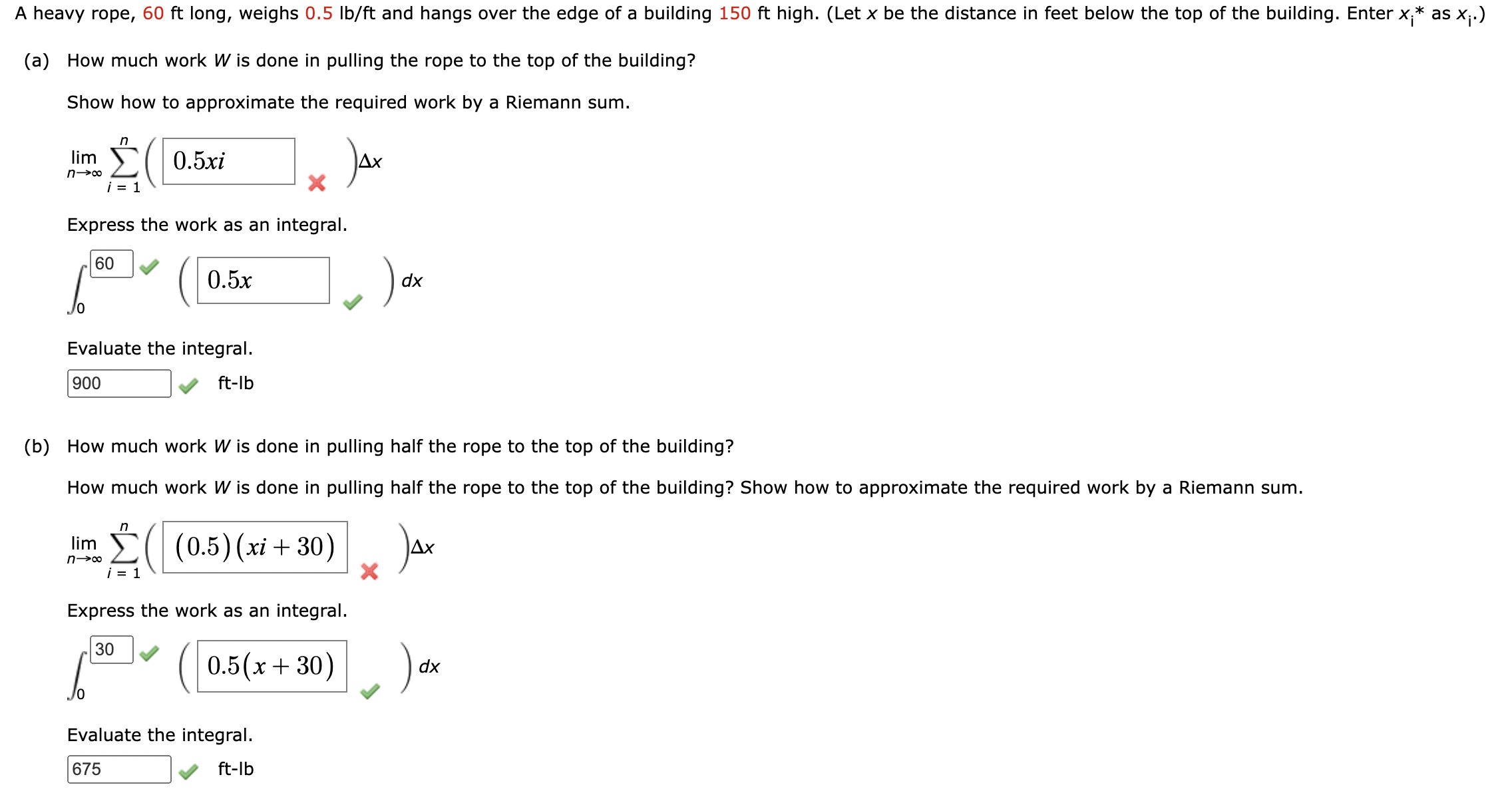 Solved A heavy rope, 60ft long, weighs 0.5lb/ft and hangs | Chegg.com