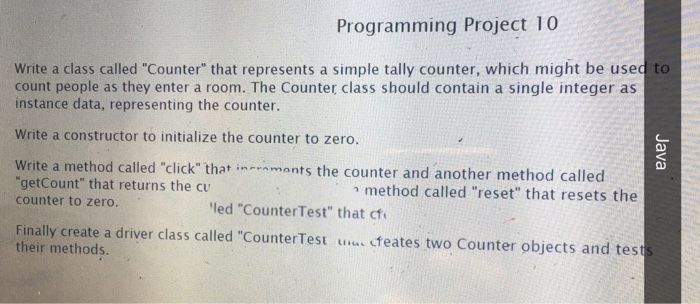 Solved Write A Class Called Counter That Represents A 