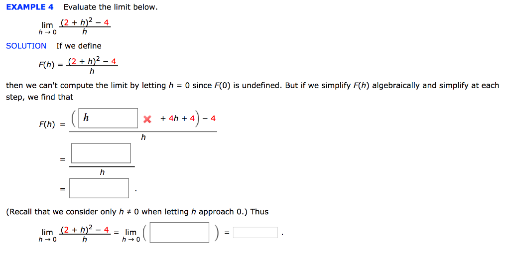 Solved EXAMPLE 4 Evaluate the limit below. h→0 SOLUTION If | Chegg.com