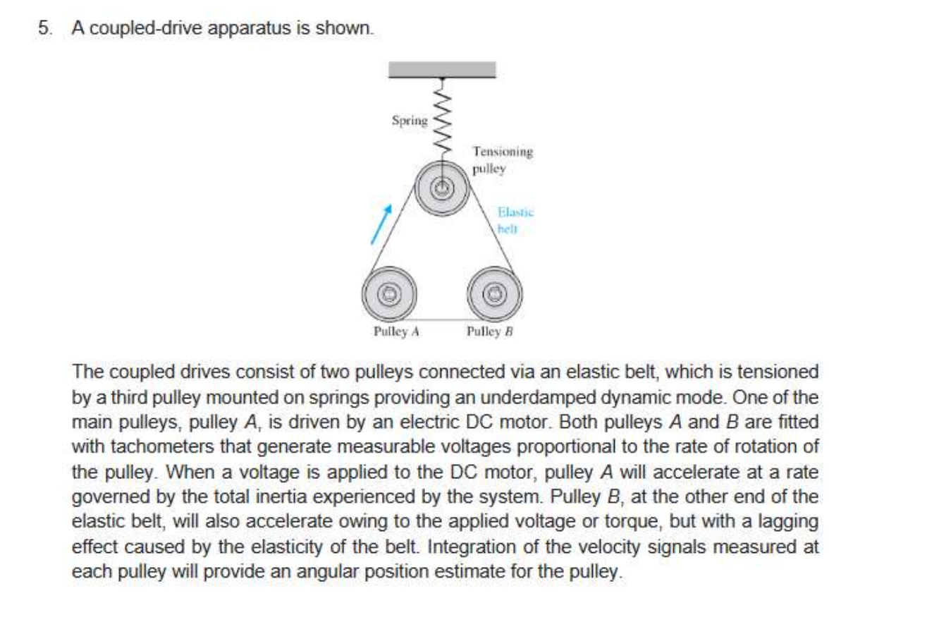 5. A coupled-drive apparatus is shown. The coupled | Chegg.com