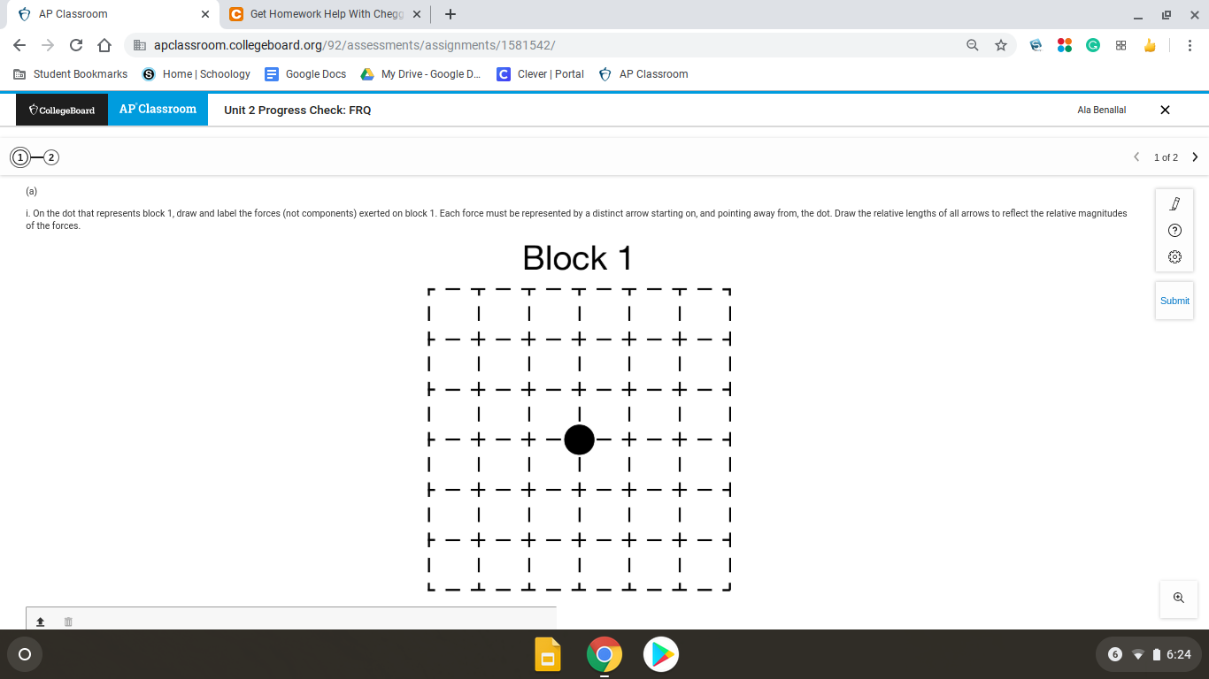 Solved: Block 1 Is Resting On The Floor With Block 2 At Re... | Chegg.com