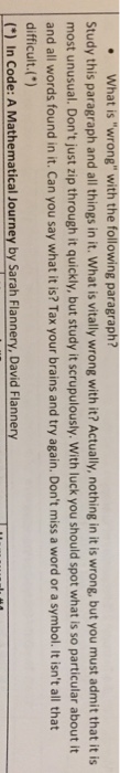 Solved What is "wrong" with the following paragraph? Study | Chegg.com