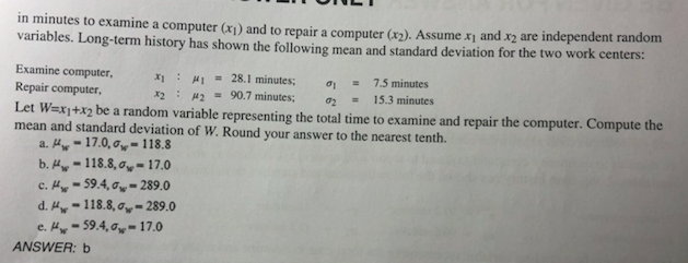 Solved 18. A computer repair shop has two work centers. The | Chegg.com
