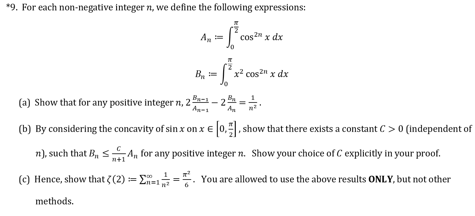 9 For Each Non Negative Integer N We Define The 