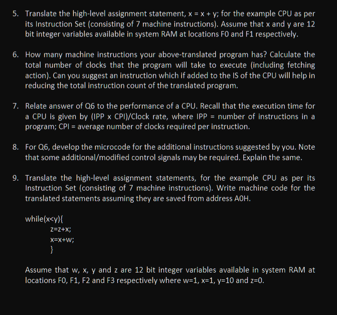 Solved 5. Translate the high-level assignment statement, x = | Chegg.com