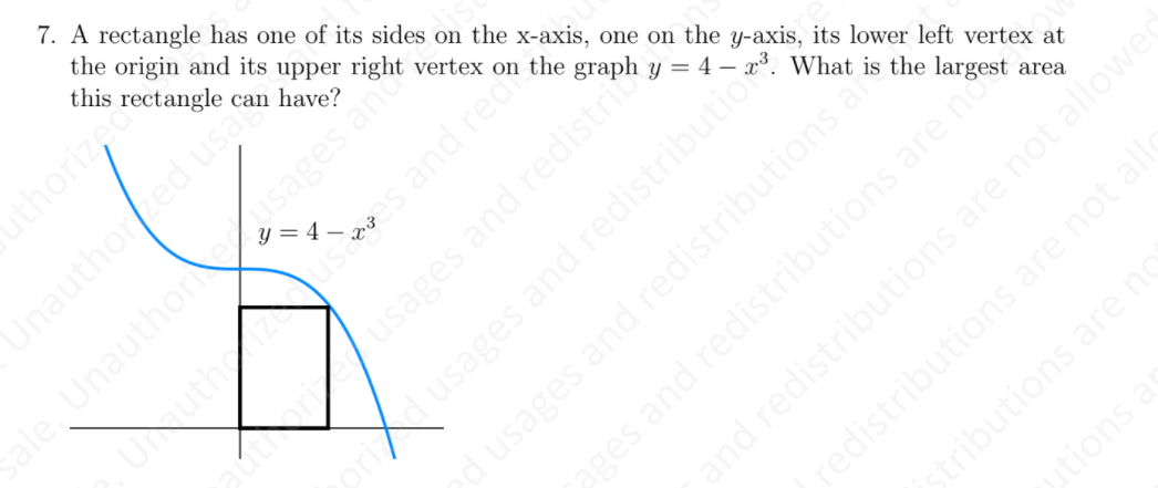 Solved 7. A rectangle has one of its sides on the x-axis, | Chegg.com