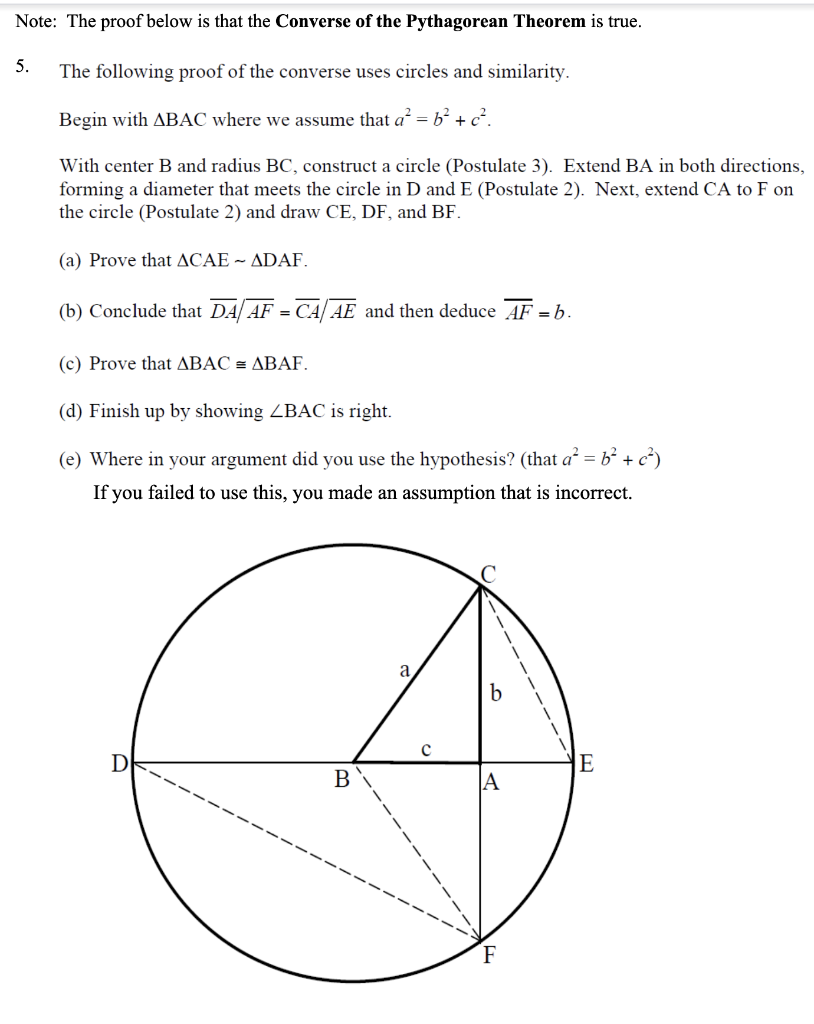 Solved Note: The proof below is that the Converse of the | Chegg.com