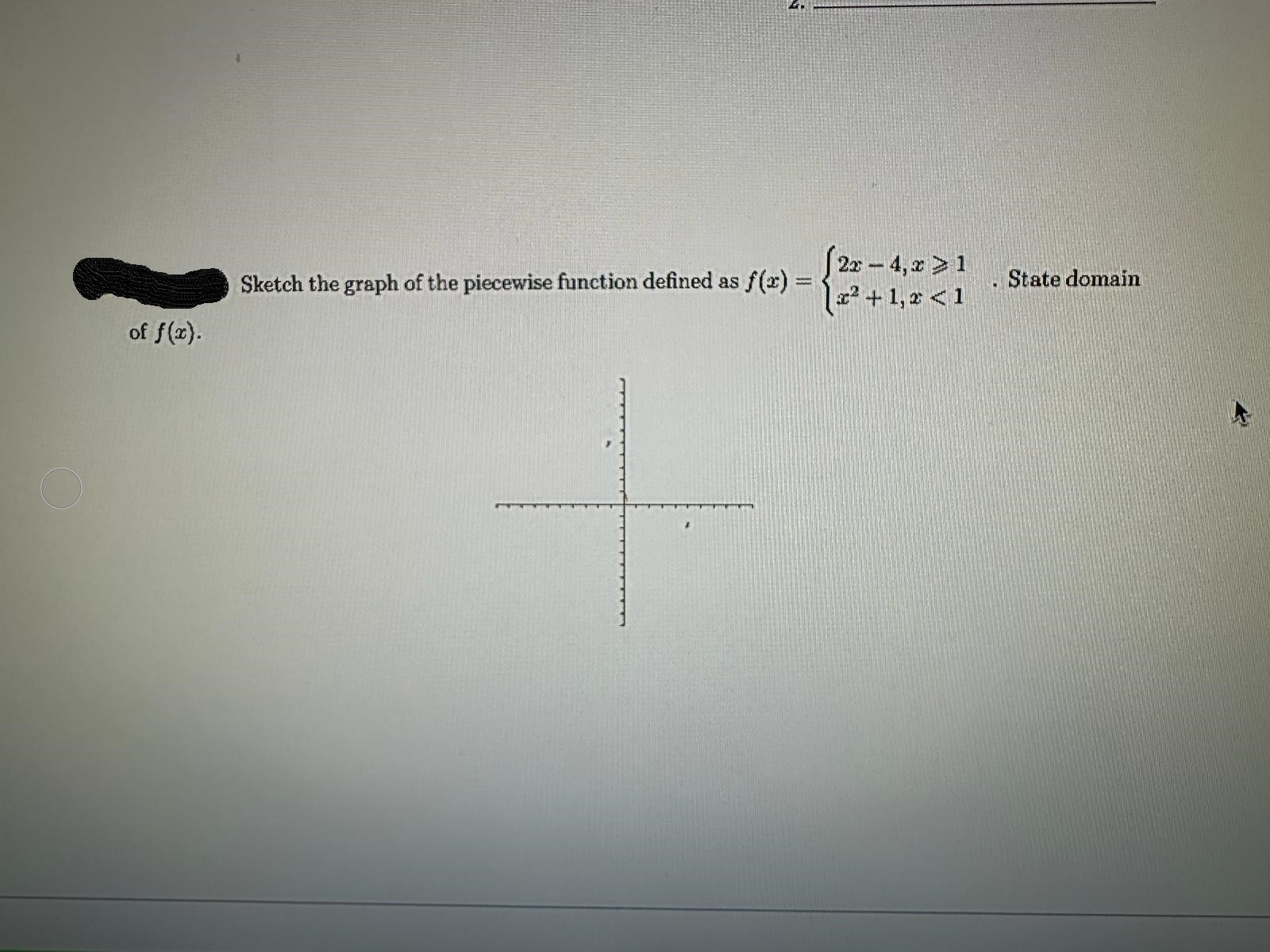 Solved Sketch the graph of the piecewise function defined as | Chegg.com
