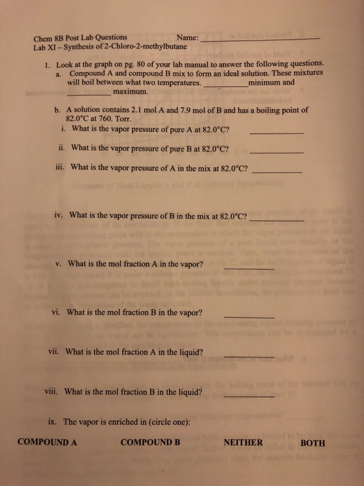 Solved Chem 8B Post Lab Questions Lab XI-Synthesis of | Chegg.com