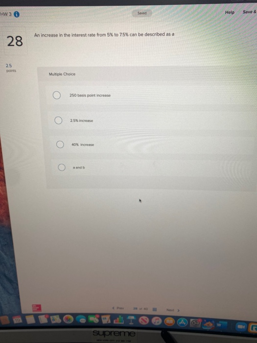 Solved HW 3 Saved Help Save & An increase in the interest | Chegg.com