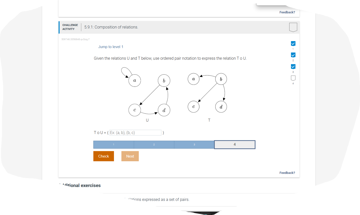 Solved CHALLENGE ACTIVITY 5.9.1: Composition of relations. | Chegg.com Solved CHALLENGE ACTIVITY 5.9.1: Composition of relations. | Chegg.com