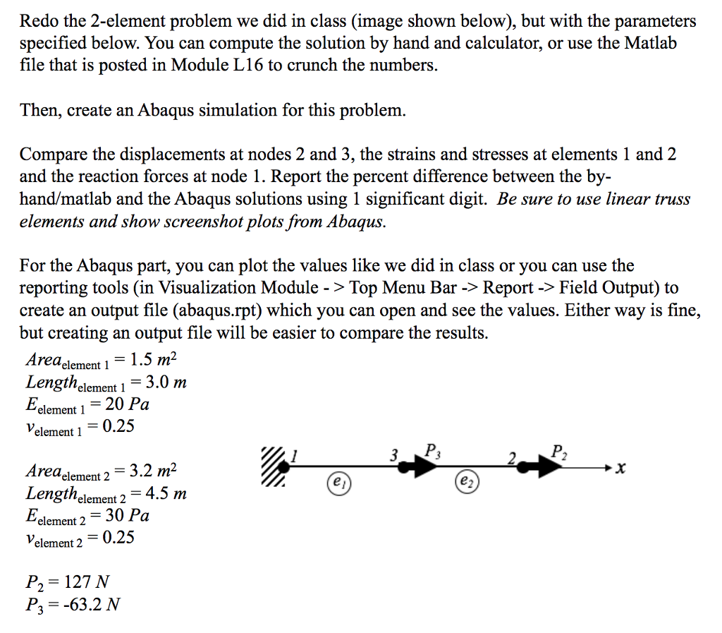 Solved Redo the 2-element problem we did in class (image | Chegg.com