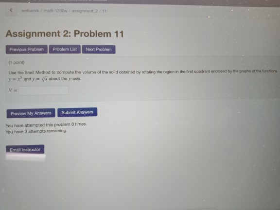 Solved webwork math-1230w ssignment 2/11 Assignment 2: | Chegg.com