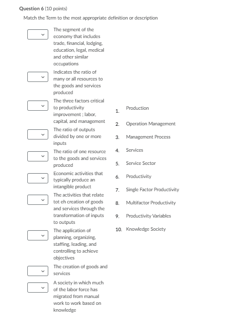 Solved Question 6 (10 points) Match the Term to the most | Chegg.com Solved Question 6 (10 points) Match the Term to the most | Chegg.com