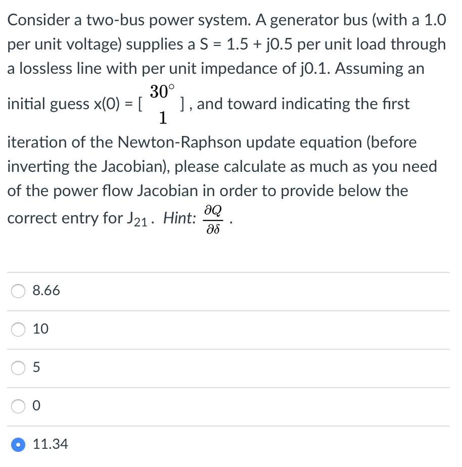 Solved Consider a two-bus power system. A generator bus | Chegg.com