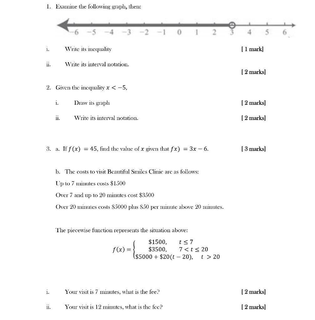 Solved 1. Examine the following graph, then: i. Write its | Chegg.com