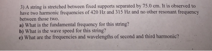 Solved 3) A string is stretched between fixed supports | Chegg.com