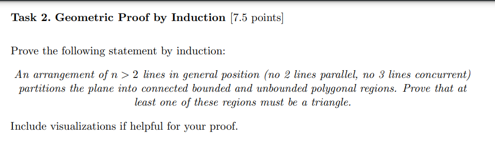 Solved Task 2. Geometric Proof by Induction [7.5 points] | Chegg.com