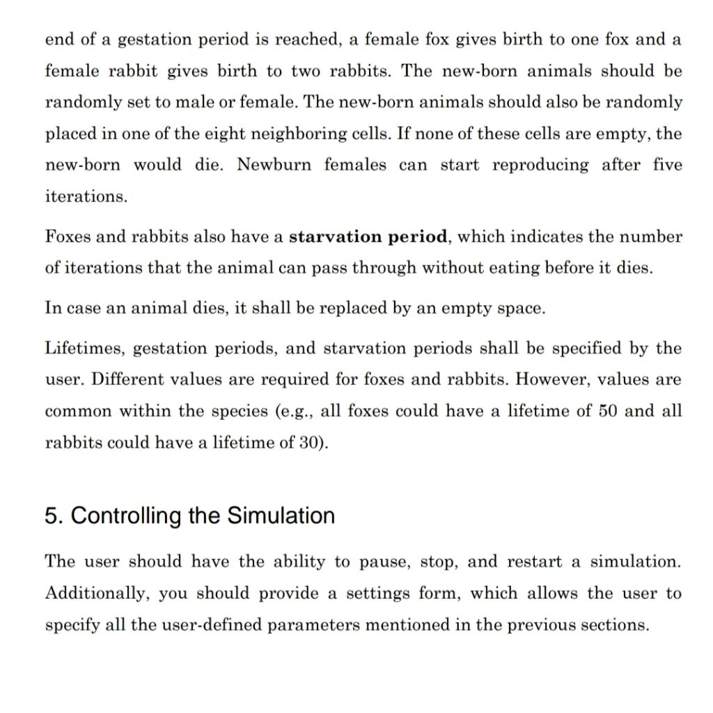 Forest Simulation CSC 323 – Object Oriented Design | Chegg.com