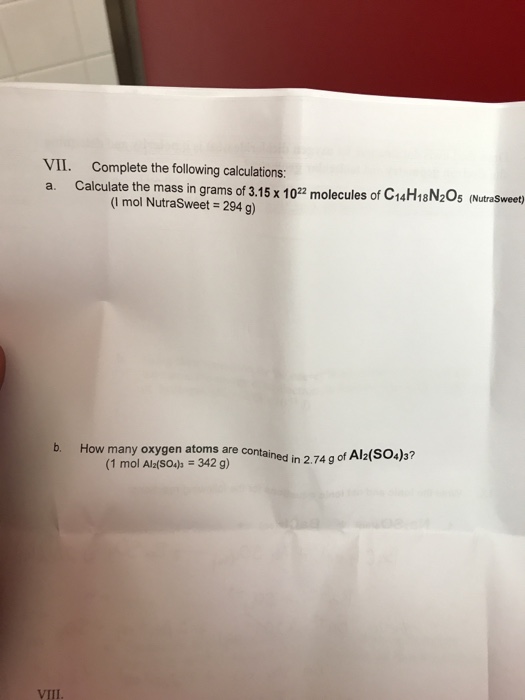 Solved Complete the following calculations: a. Calculate | Chegg.com