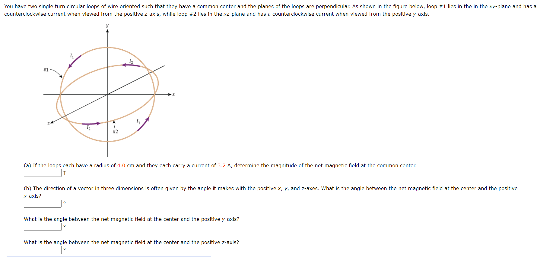 Solved You have two single turn circular loops of wire | Chegg.com