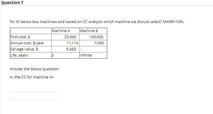 Solved Question 7 for th below two machines and based on CC | Chegg.com